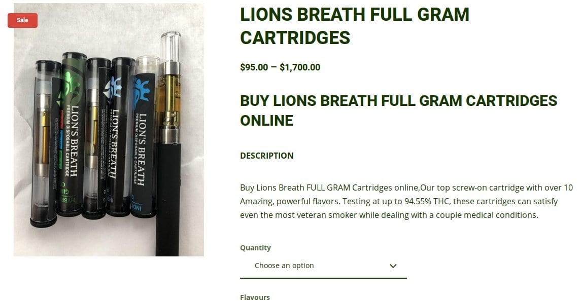 Lion's Breath Cartridges Appear To Be A Street Brand